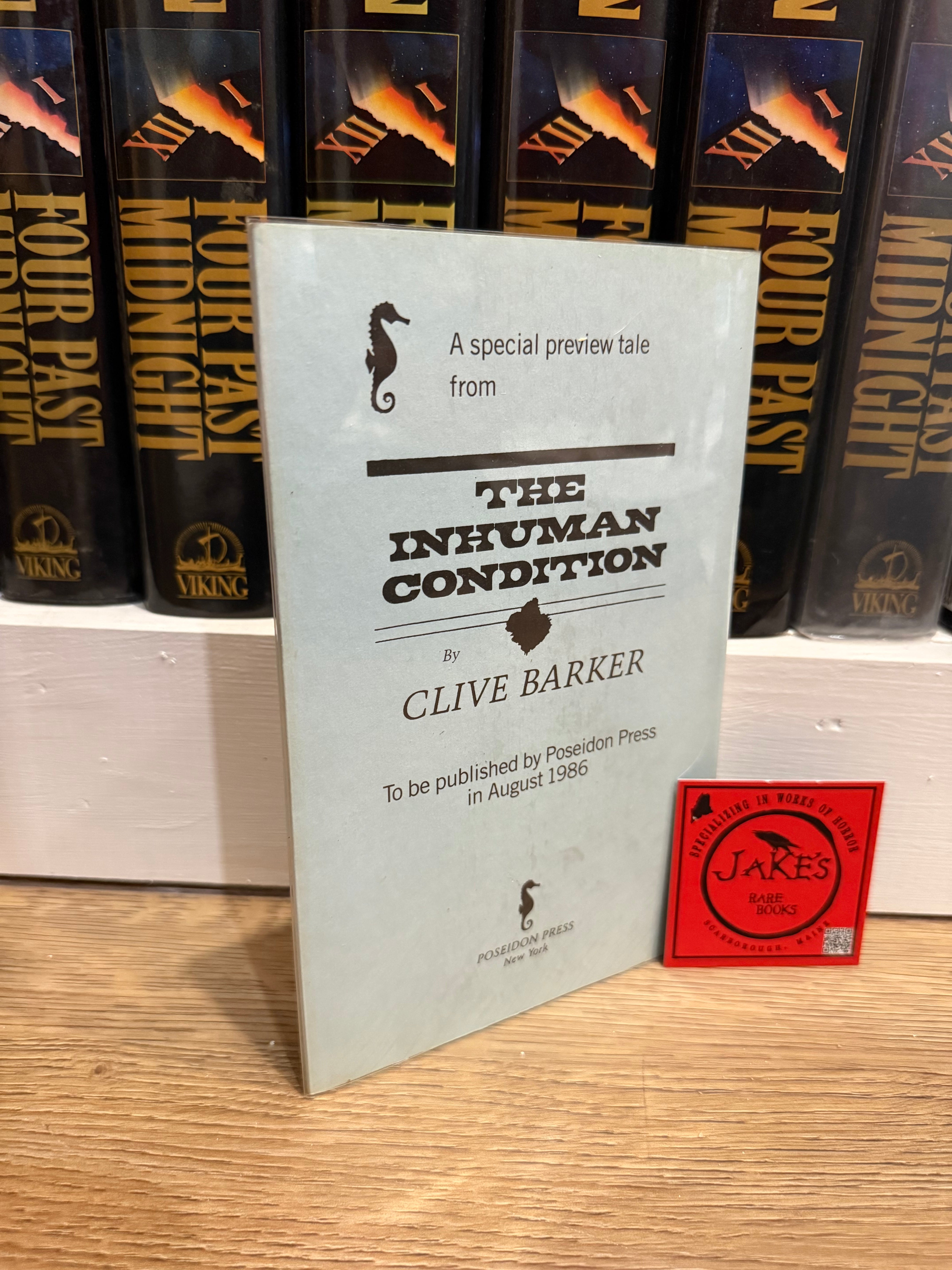 Clive Barker, The Inhuman Condition, Pre-publication Preview, SIGNED ...